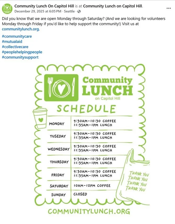 Through The Years — Community Lunch on Capitol Hill