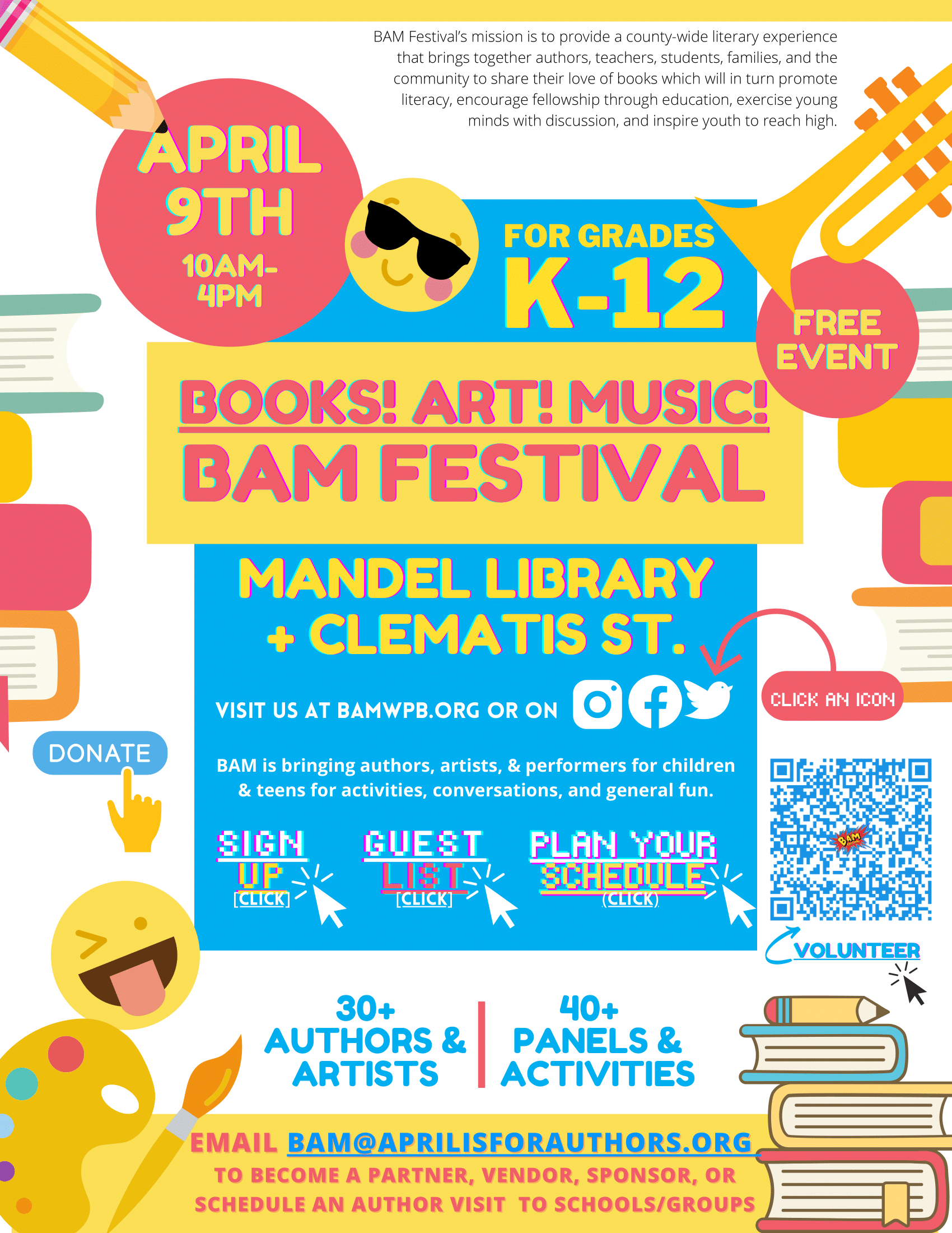 BAM Festival on Saturday, April 9 at the Mandel Library — Palm Beach ...