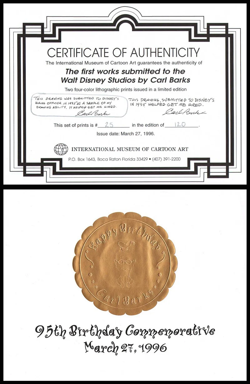 Comic Mint - Animation Art - The First Works Submitted to the Disney ...