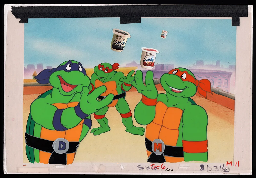 Teenage Mutant Ninja Turtles Cartoon Cell Signed Animation Art