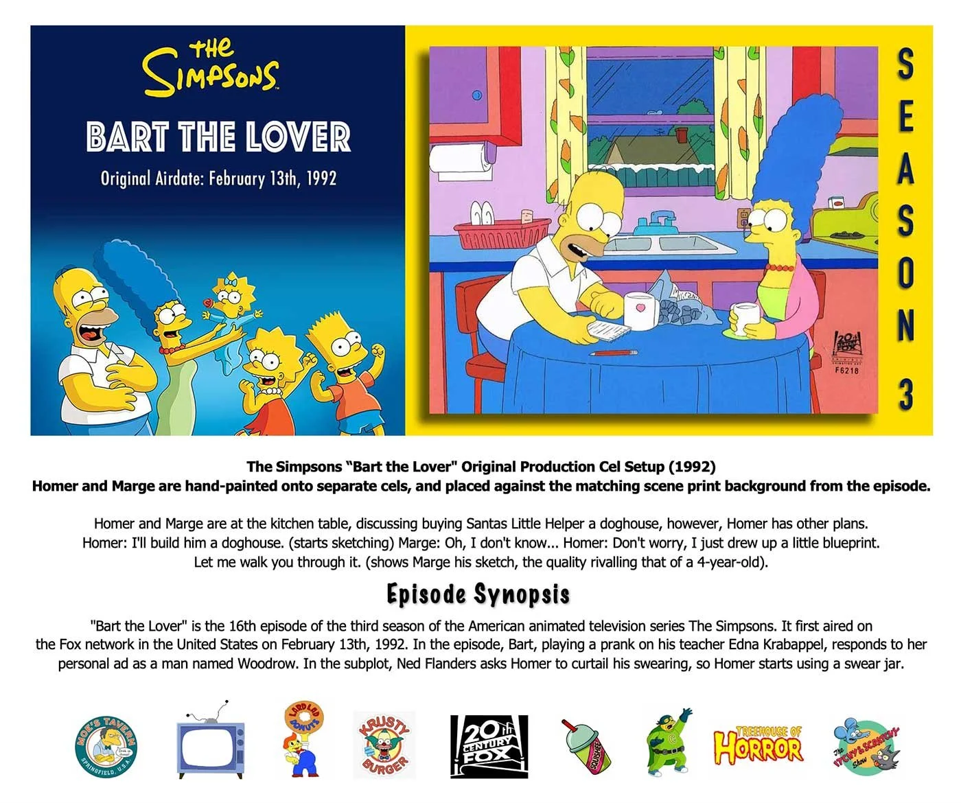 Comic Mint - Animation Art - THE SIMPSONS "Bart the Lover" (1992)