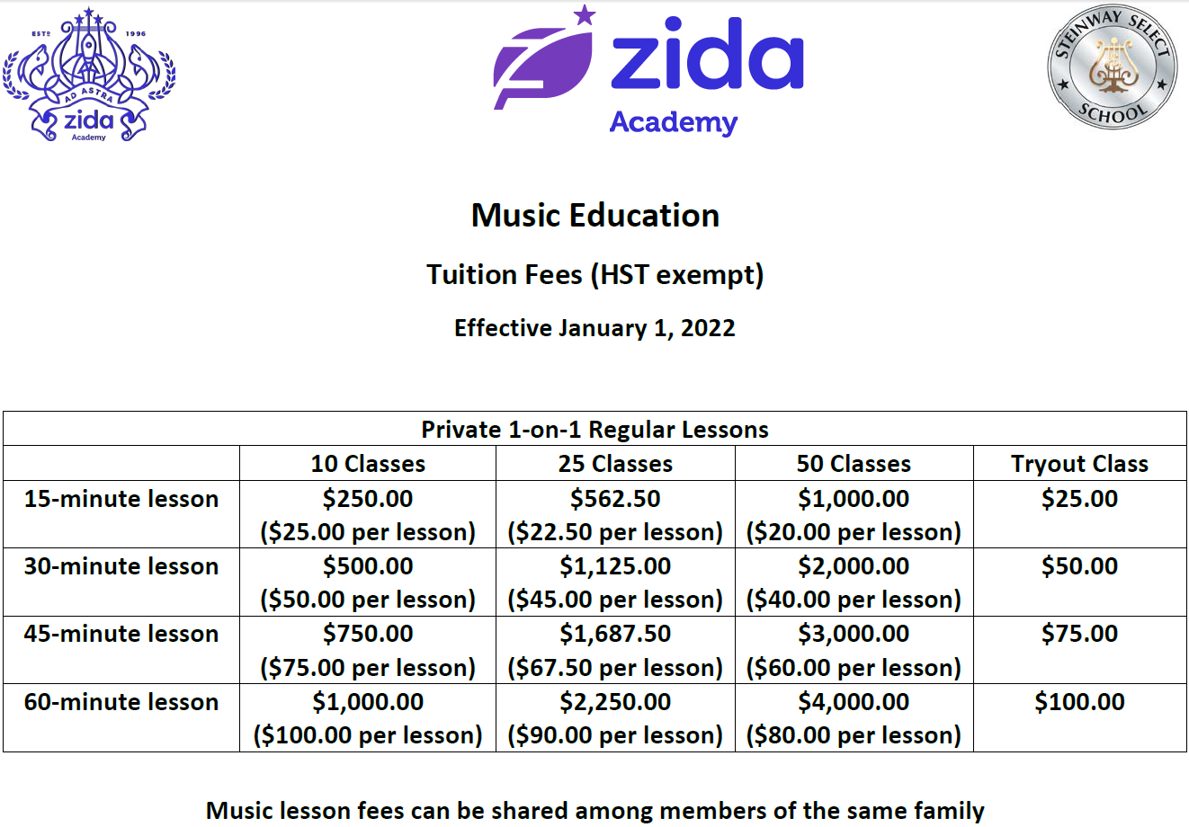 Fees — Zida Academy