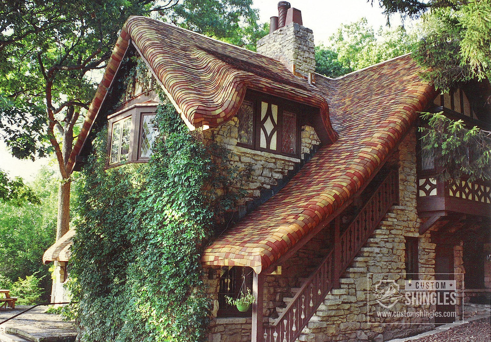 Modern Thatched Roof: Steam Bent Shingles | Custom Shingles