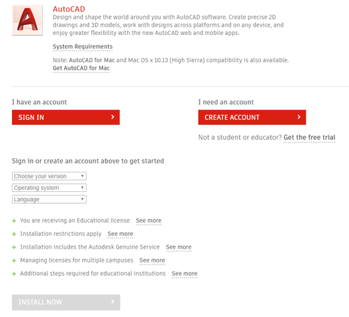 AutoCAD Student Download — CAD LAB
