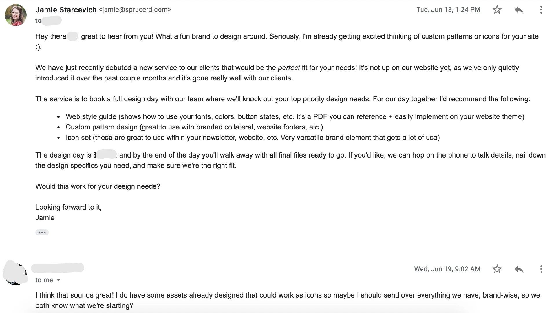 Pitching new services: 3 emails that booked clients — Spruce Rd.