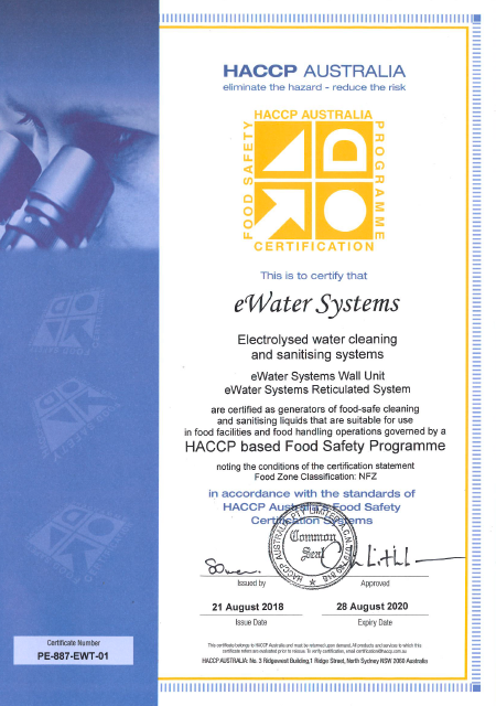eWater HACCP Certification | eWater Systems
