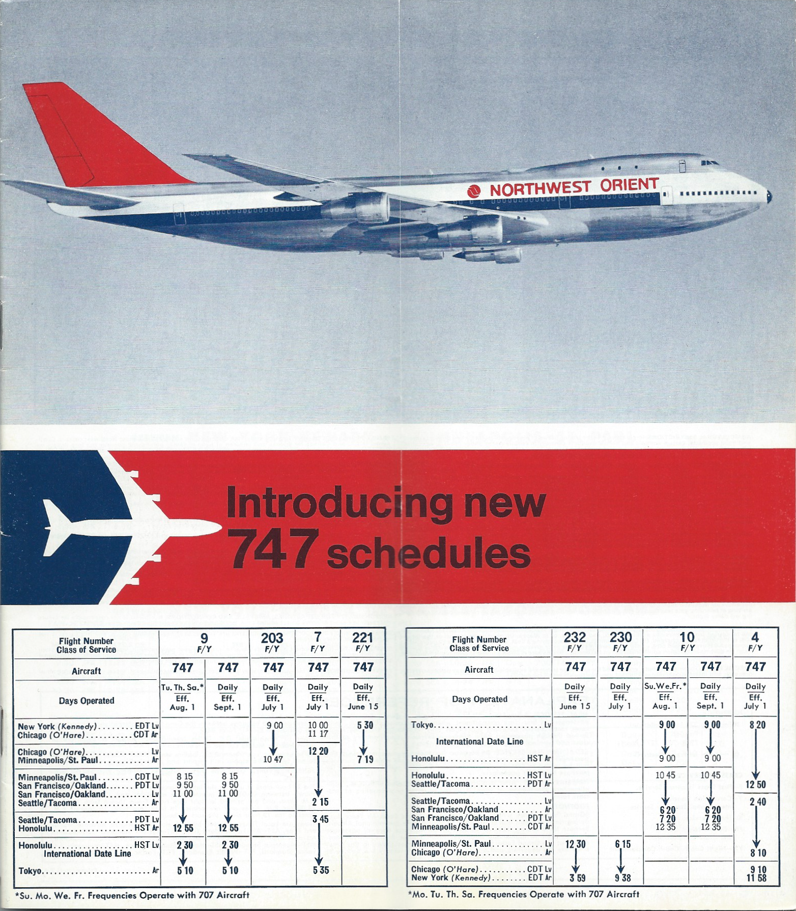 Northwest Orient Airlines’ 747 inaugural service - 1970 — weninchina