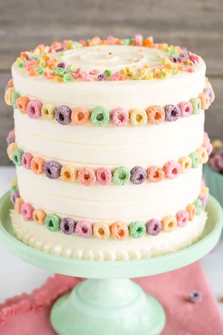 Fruit Loop Cereal Cake — The Pretty Feed