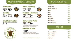 Menu — SemSem Mediterranean