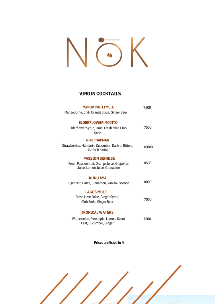MENUS — NOK by Alara