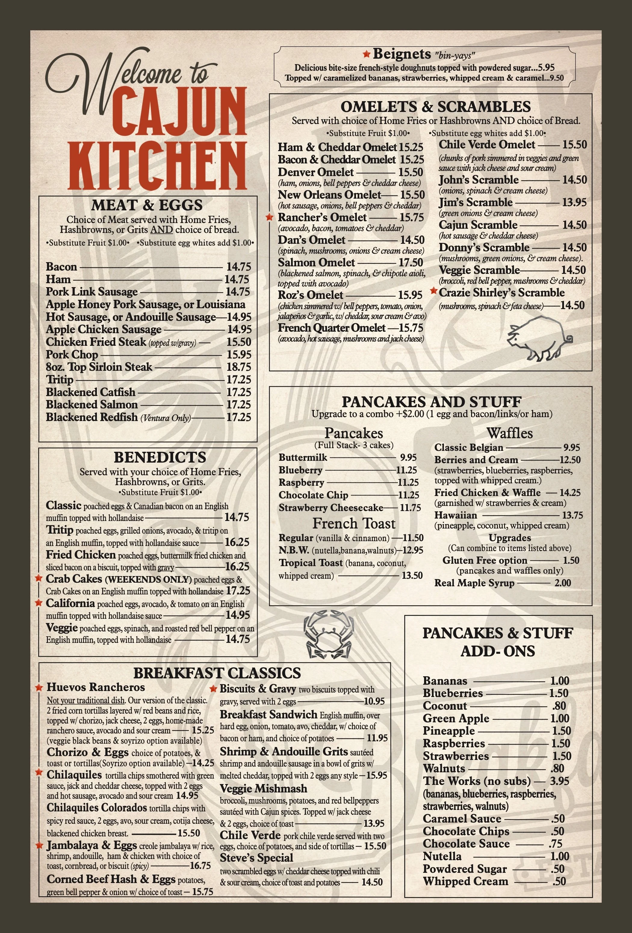 Online Menu Chapala | Cajun Kitchen