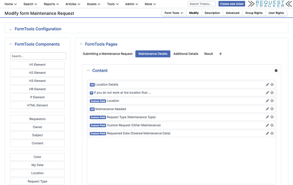 Creating Custom Forms in Request Tracker – Request Tracker