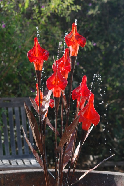 Lily Glass Fountain — Malibu Fountains