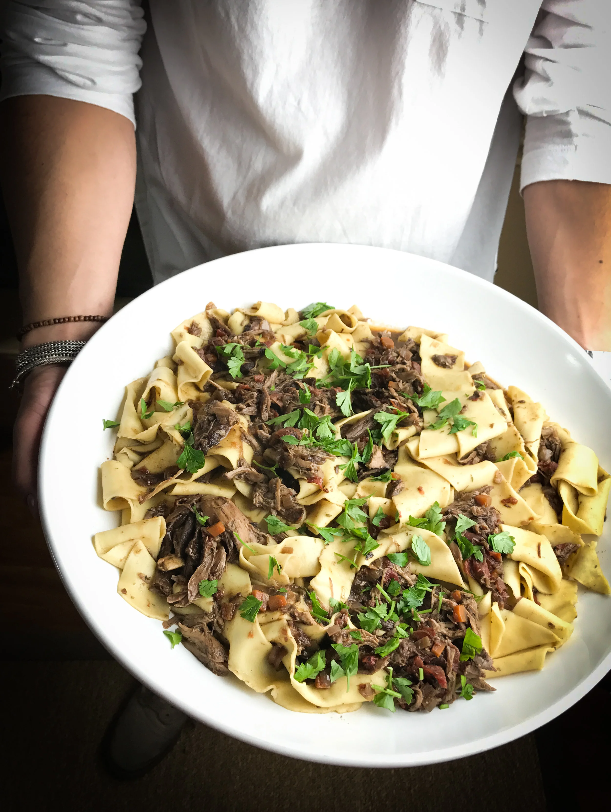 Pappardelle with Duck and Porcini Ragù Recipe — Cooks Without Borders