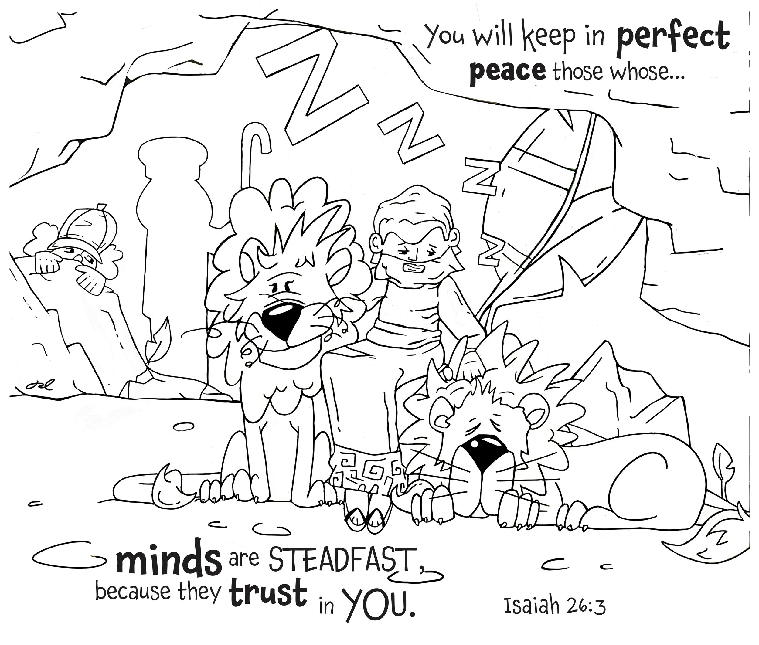 Daniel And The Lions Den Coloring Page