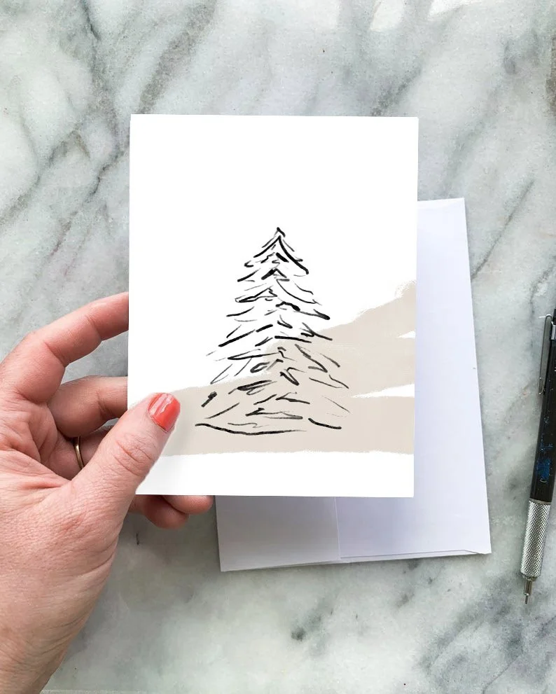 Winter Pine Trees Drawing
