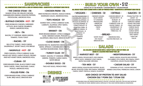 Menu — Good Measure Pub & Brewery