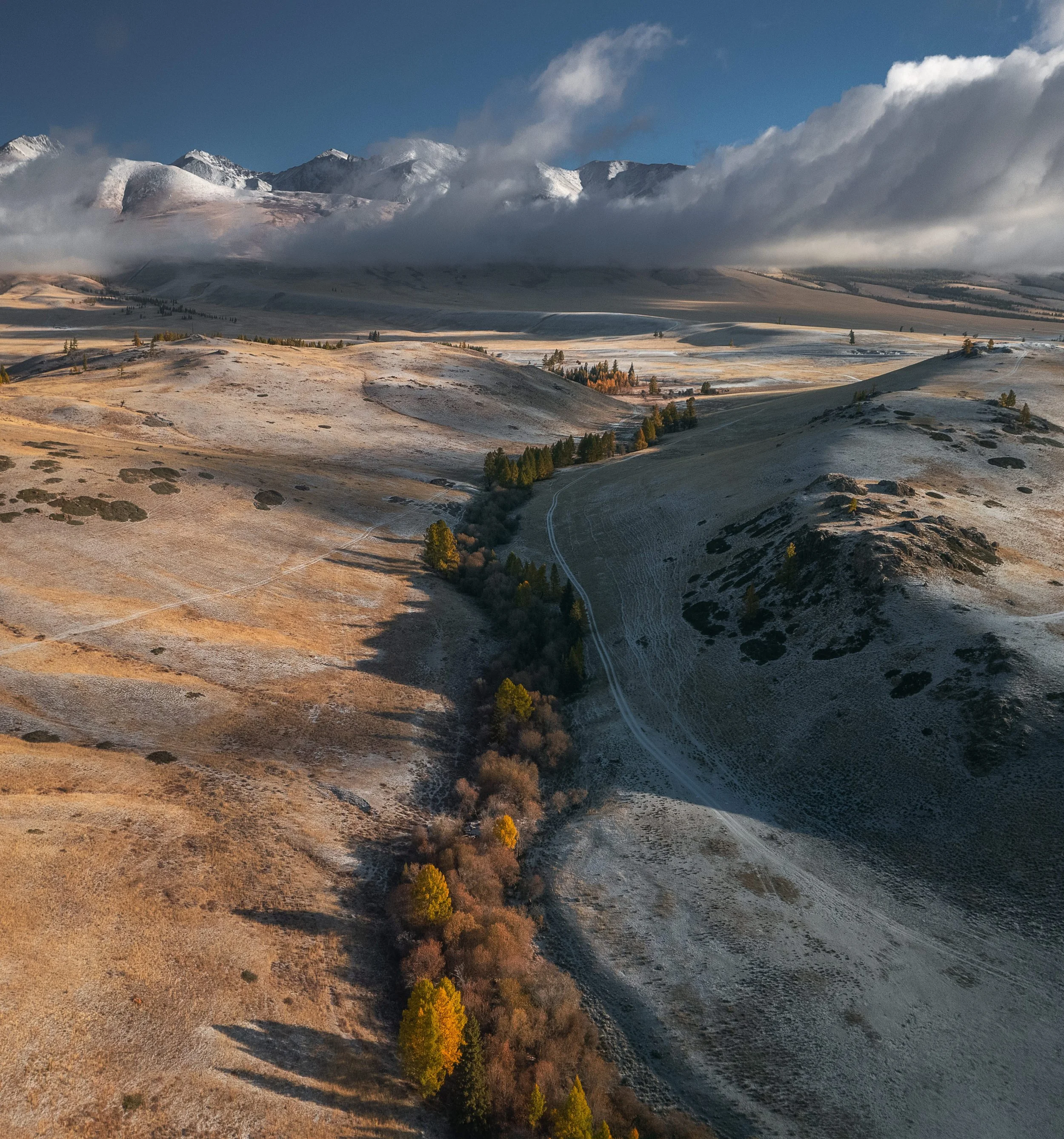 Altai region from above using drone.