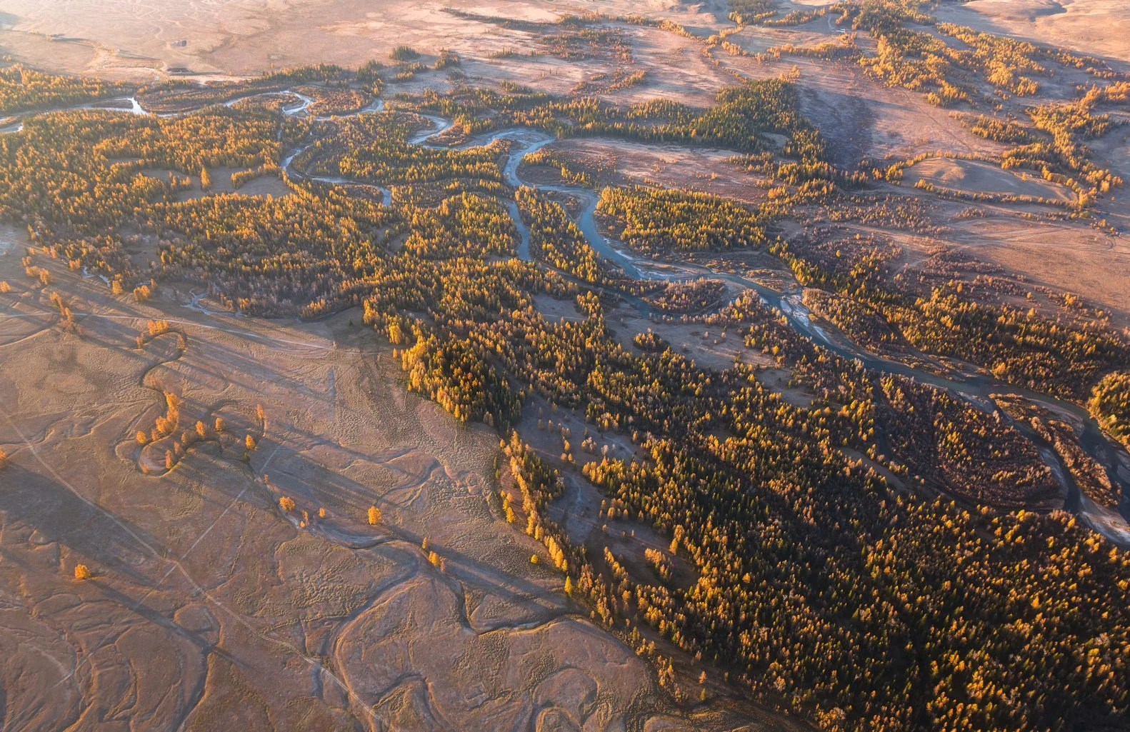Altai region from above using drone.
