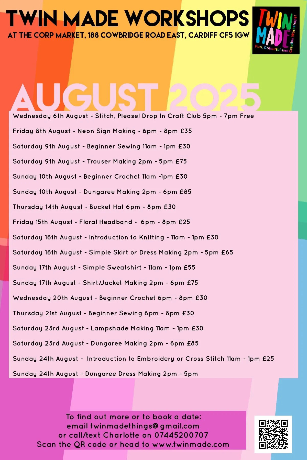 Coming up at Twin Made this August - Canton - Cardiff - Wales - Craft ...