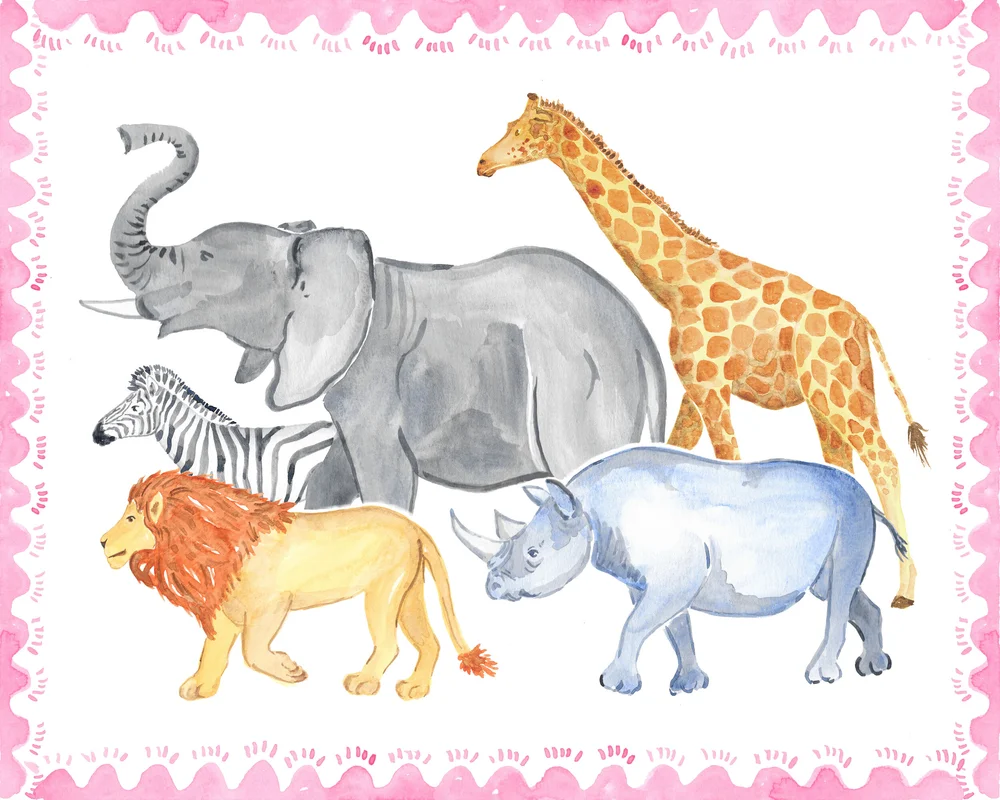 Pink Animal Print Border