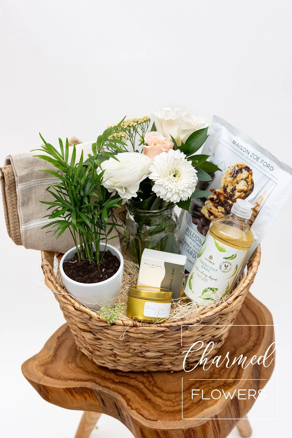 Gift Baskets and Bundles with flowers for delivery in Kitchener Waterloo — Charmed Flowers ...