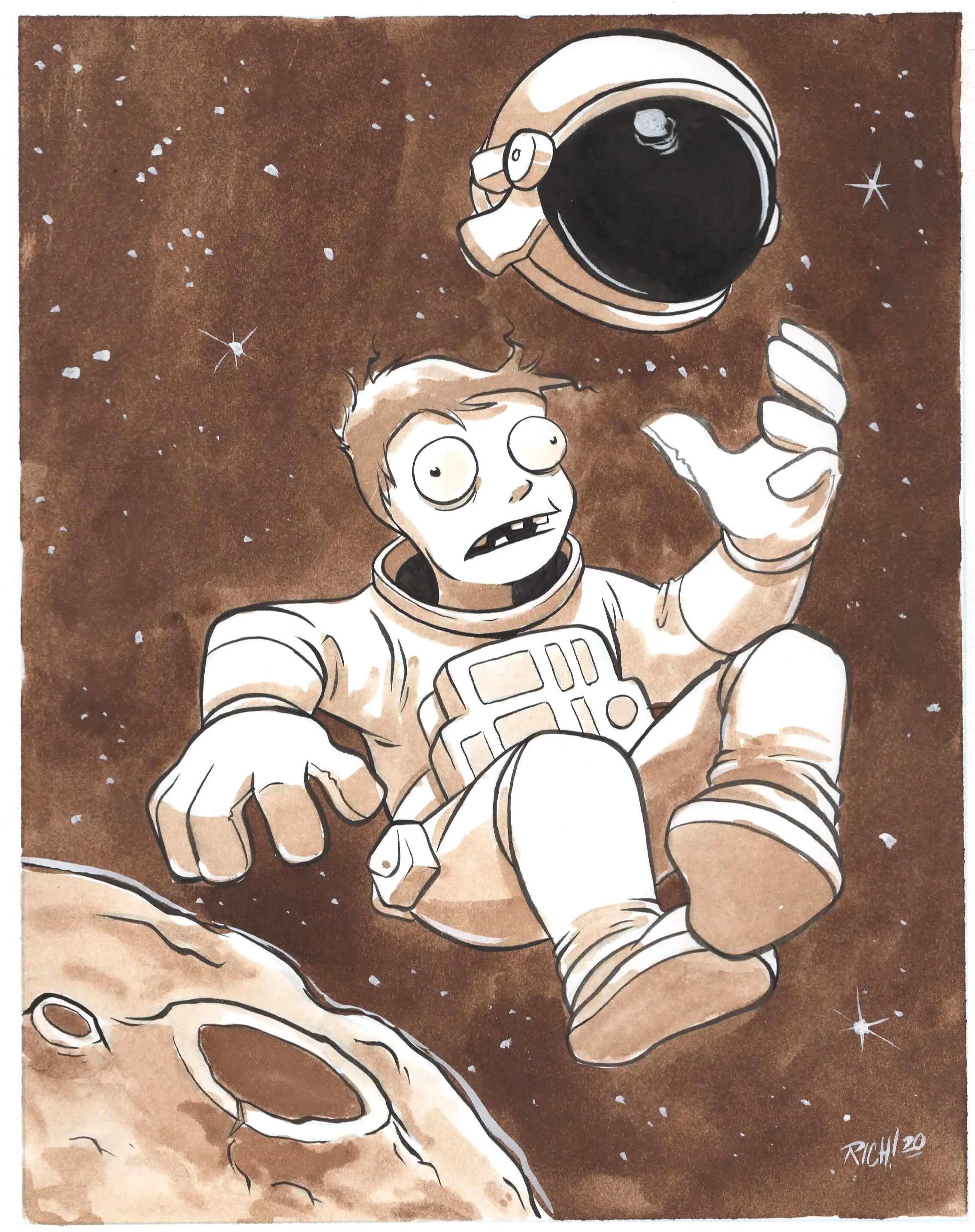 Zombie Astronaut Drawing
