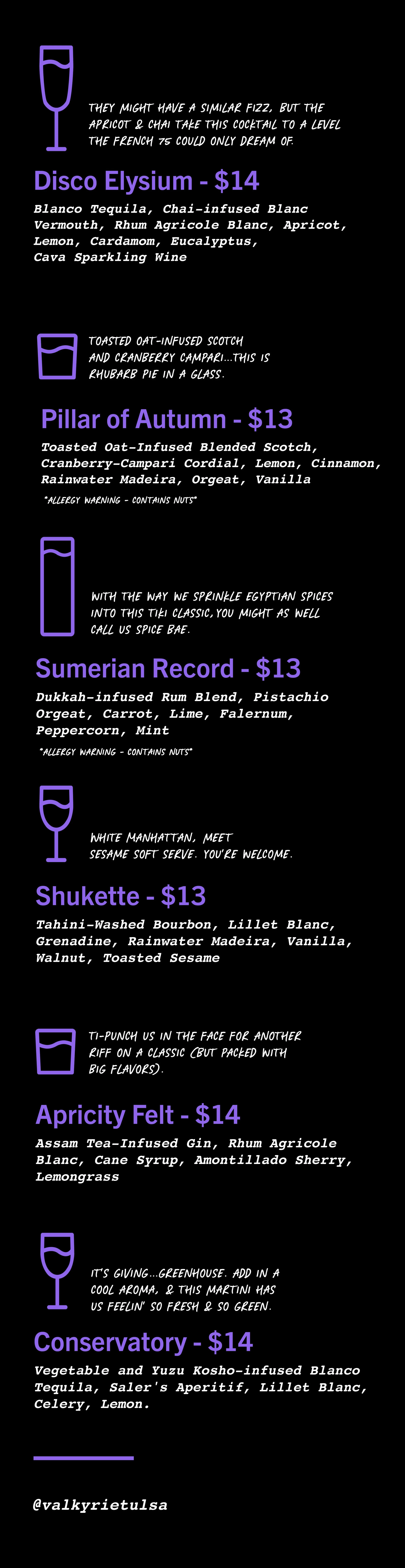 Beverage Menu — Valkyrie