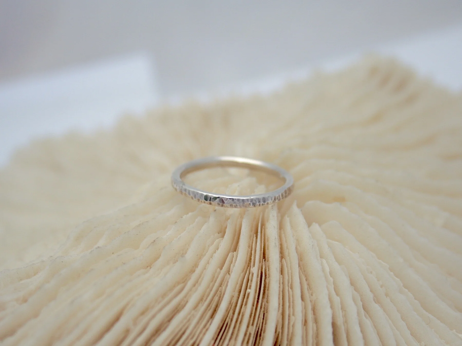 Hammered thin stacking ring — Georgina Dunn Jewellery