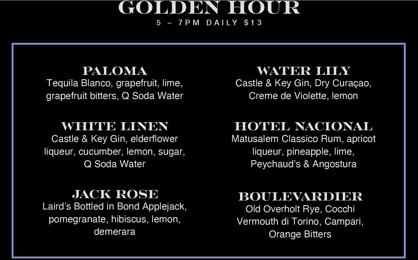 Menu PDF — The Violet Hour