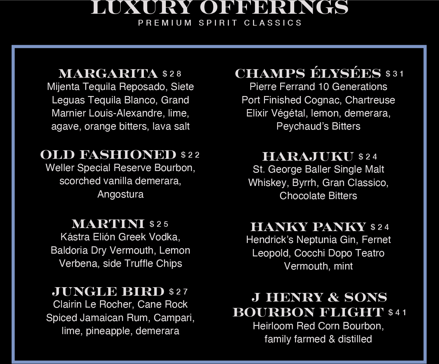 Menu PDF — The Violet Hour