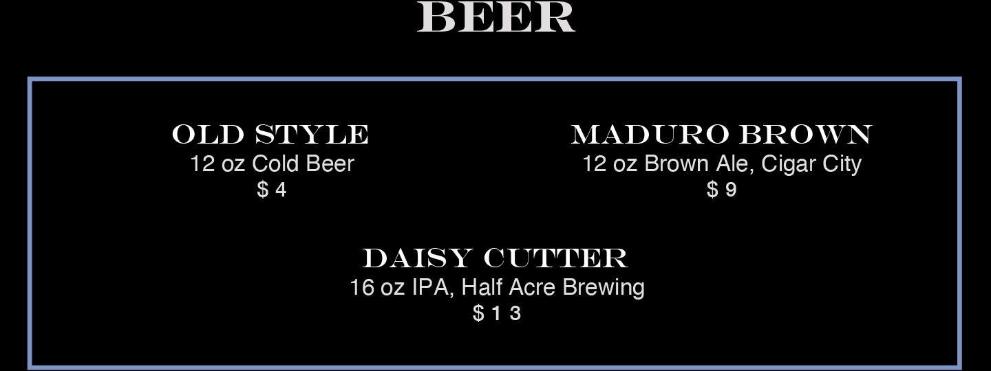 Menu PDF — The Violet Hour