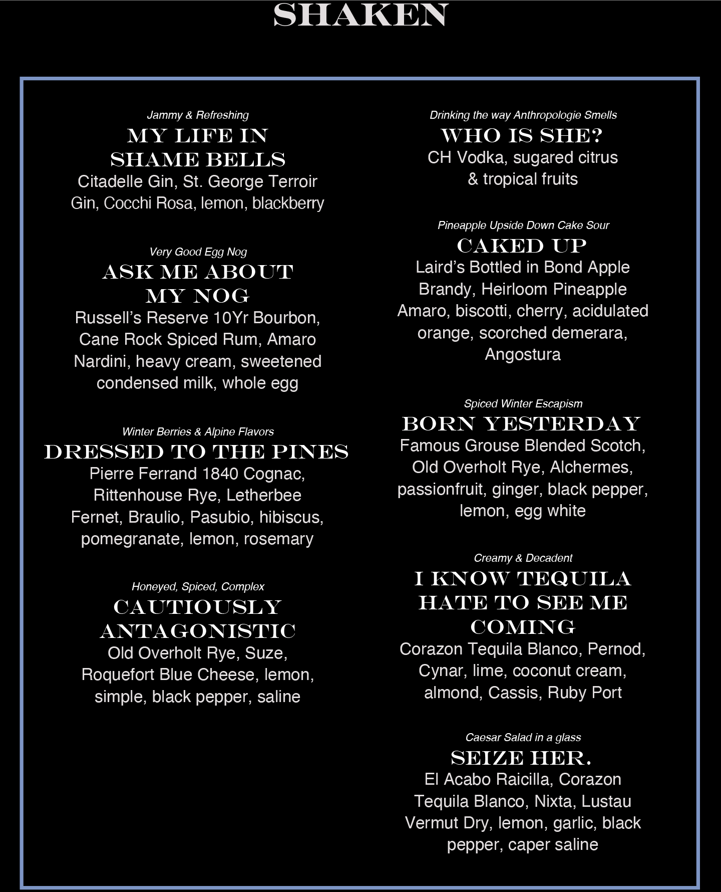 Menu PDF — The Violet Hour