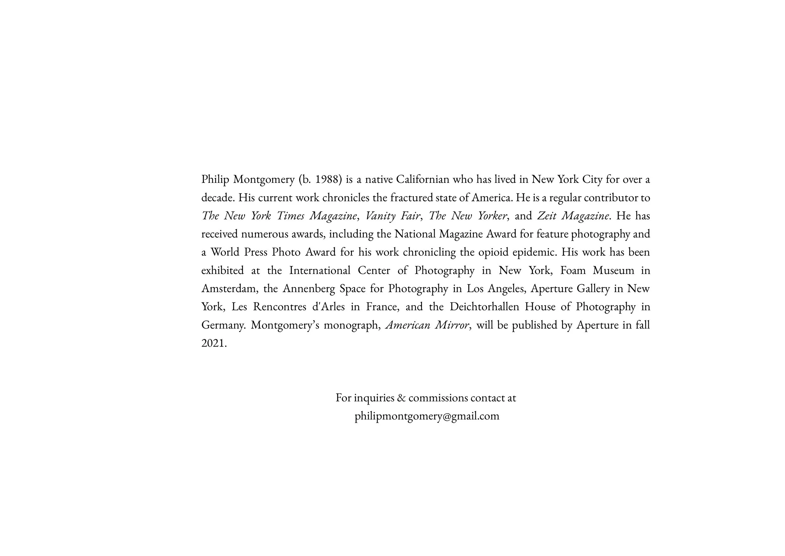 Bio & Contact — Philip Montgomery