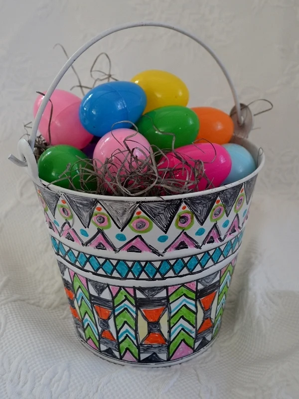 DIY Coloring Book Style Easter Egg Basket — Joanne Palmisano