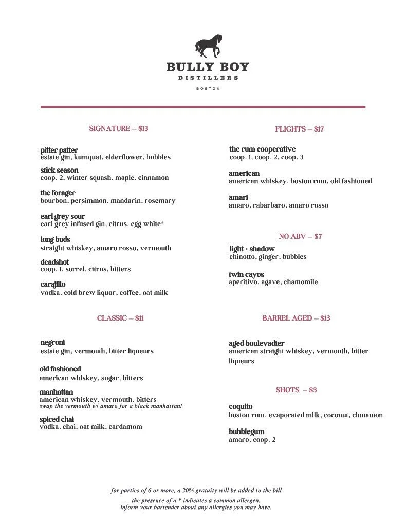 Cocktail Bar — Bully Boy Distillers
