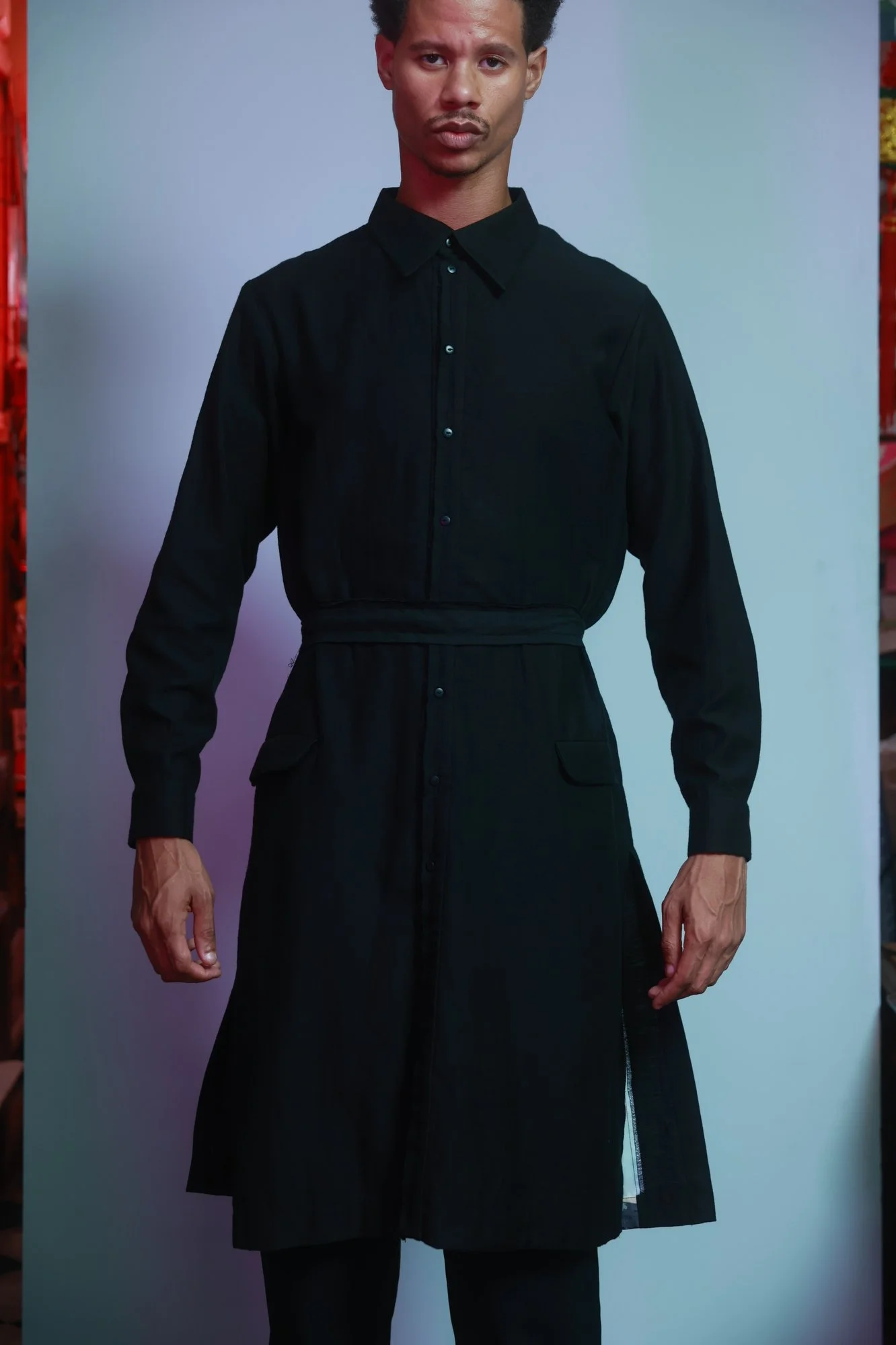 Pleated-Back Splicing Long Shirt — INF - Garment for the rebels ...