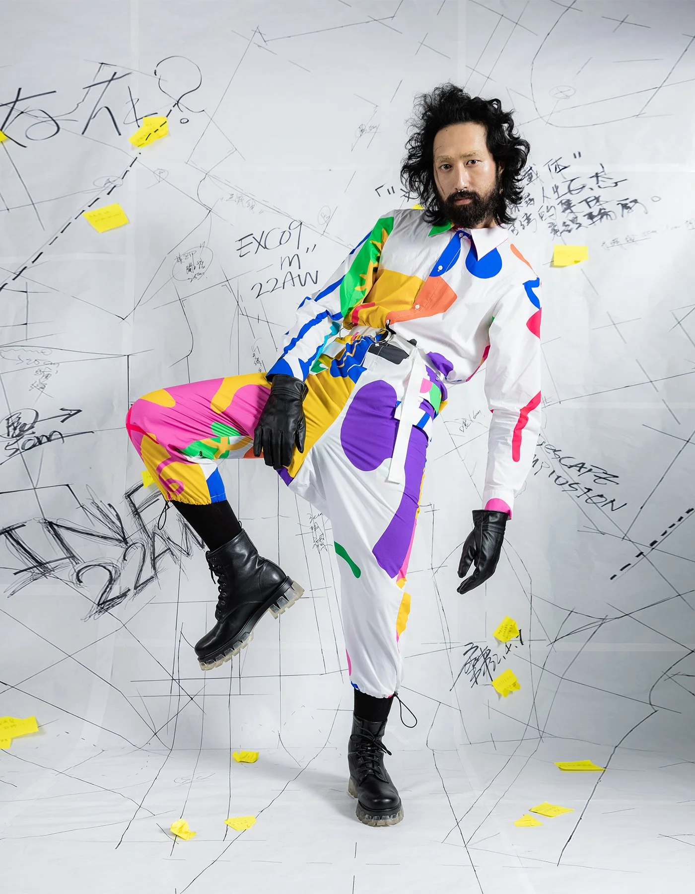 [INF] INF 22AW Crossover White Printed Overalls - INF | 리켓