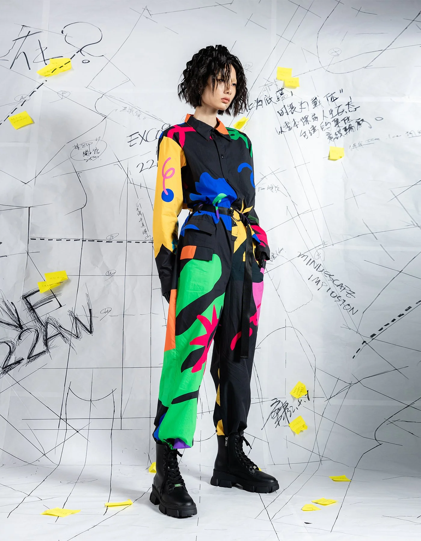 INF Crossover Black Printed Overalls — INF - Garment for the rebels ...