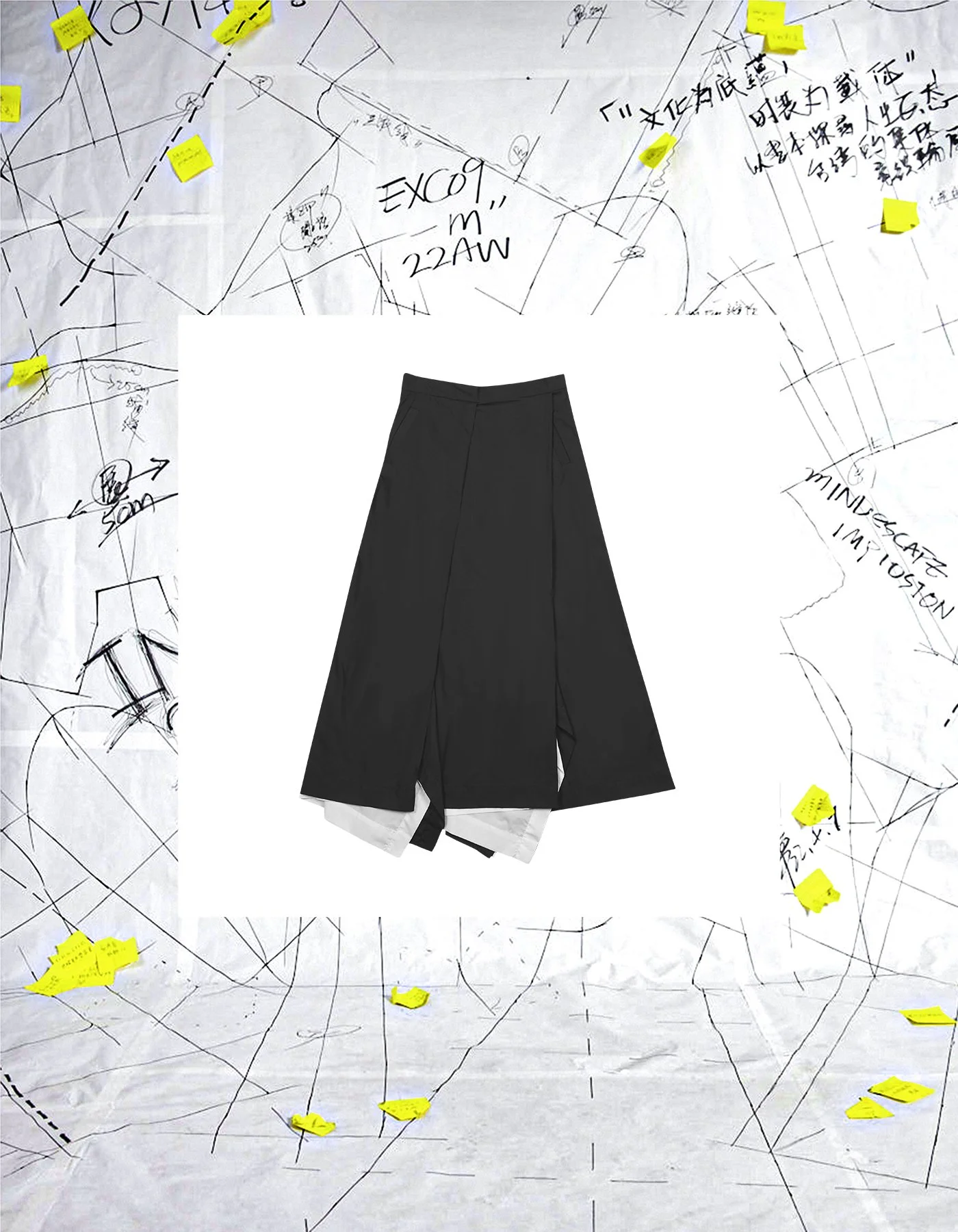 INF 22AW Book Page Structure A-Line Skirt — INF - Garment for the ...