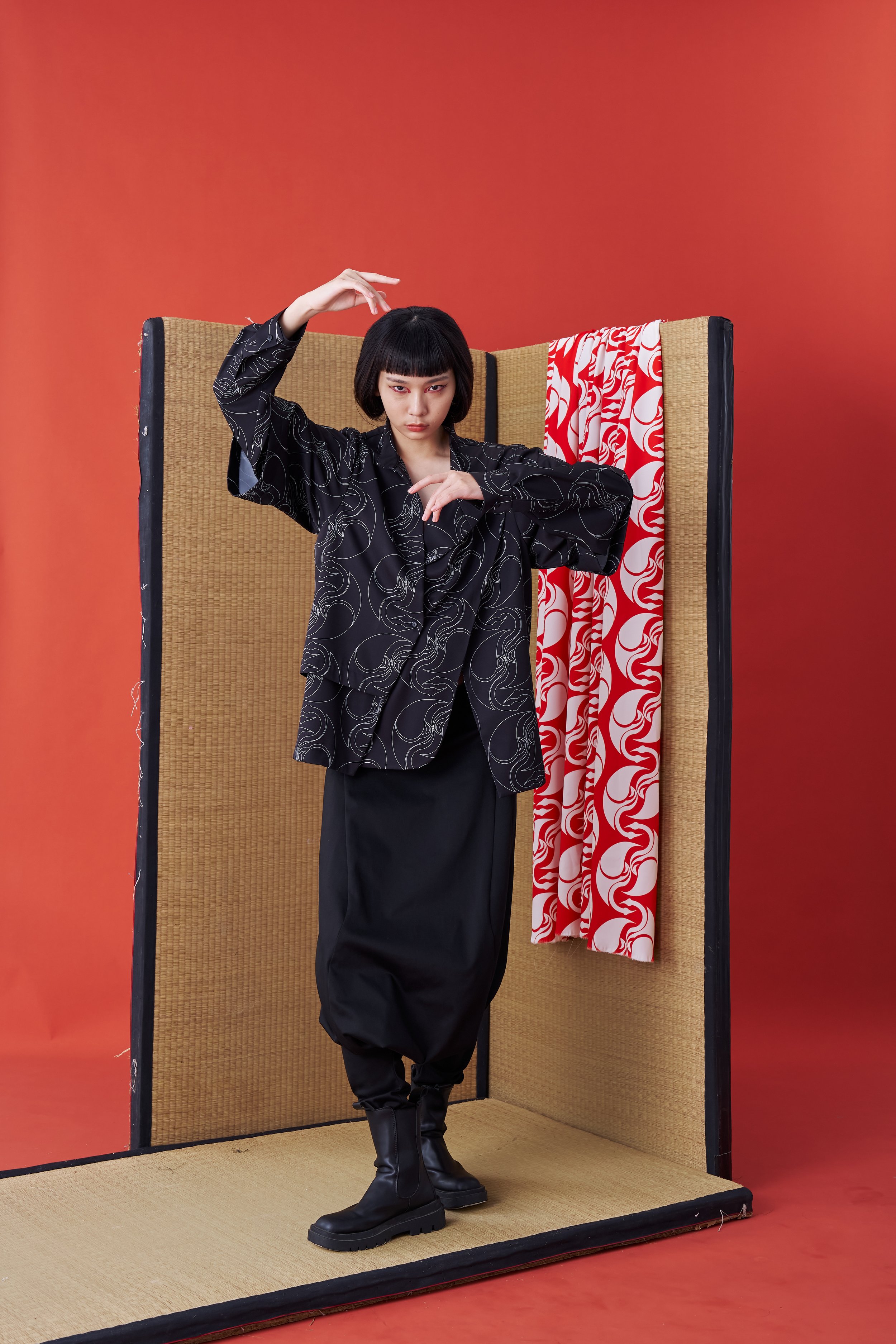 INF Multi-layered Deconstructed Sleeve Shirt (Black printing) — INF ...