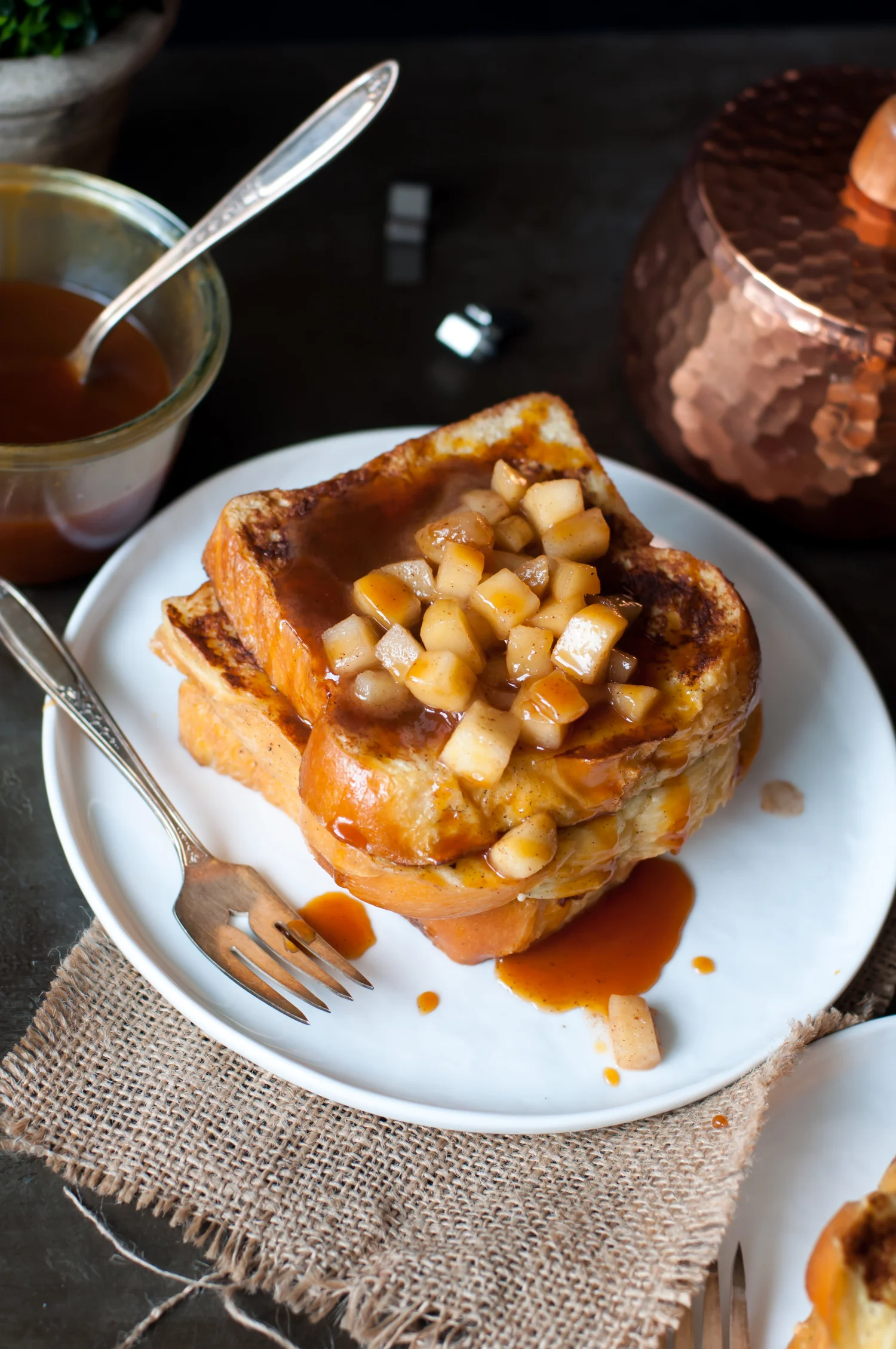 French Toast + Spiced Apple Compote + Salted Caramel — saltnpepperhere
