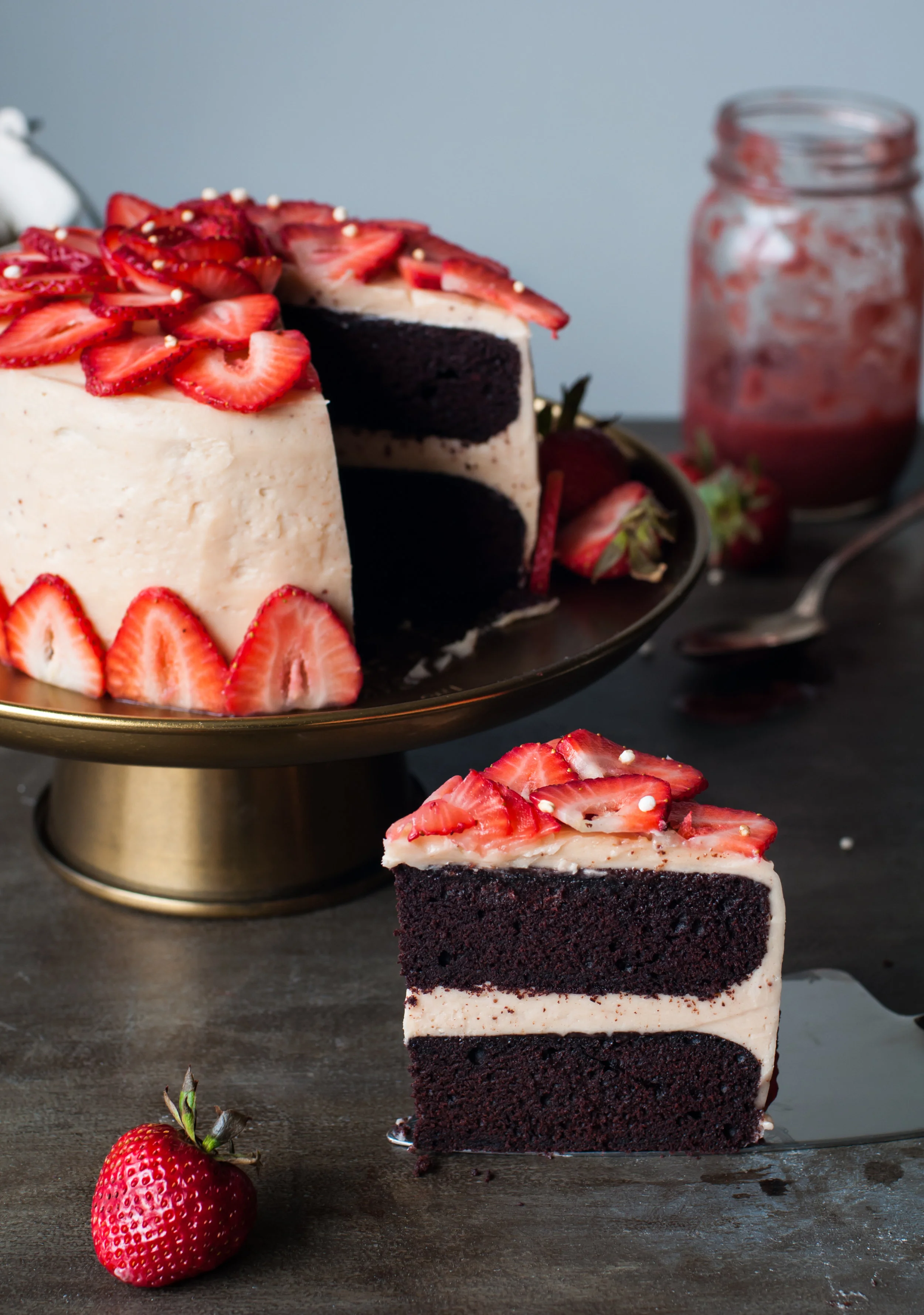 Chocolate Cake with Strawberry Mascarpone Buttercream — saltnpepperhere