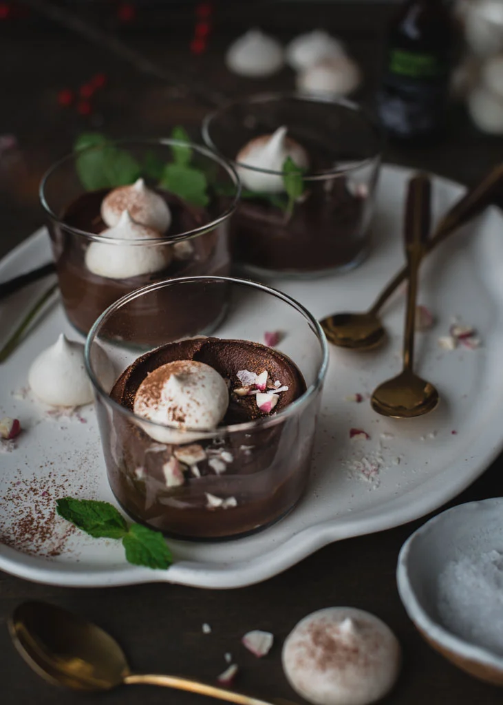 Peppermint Chocolate Mousse with Meringue Kisses — saltnpepperhere