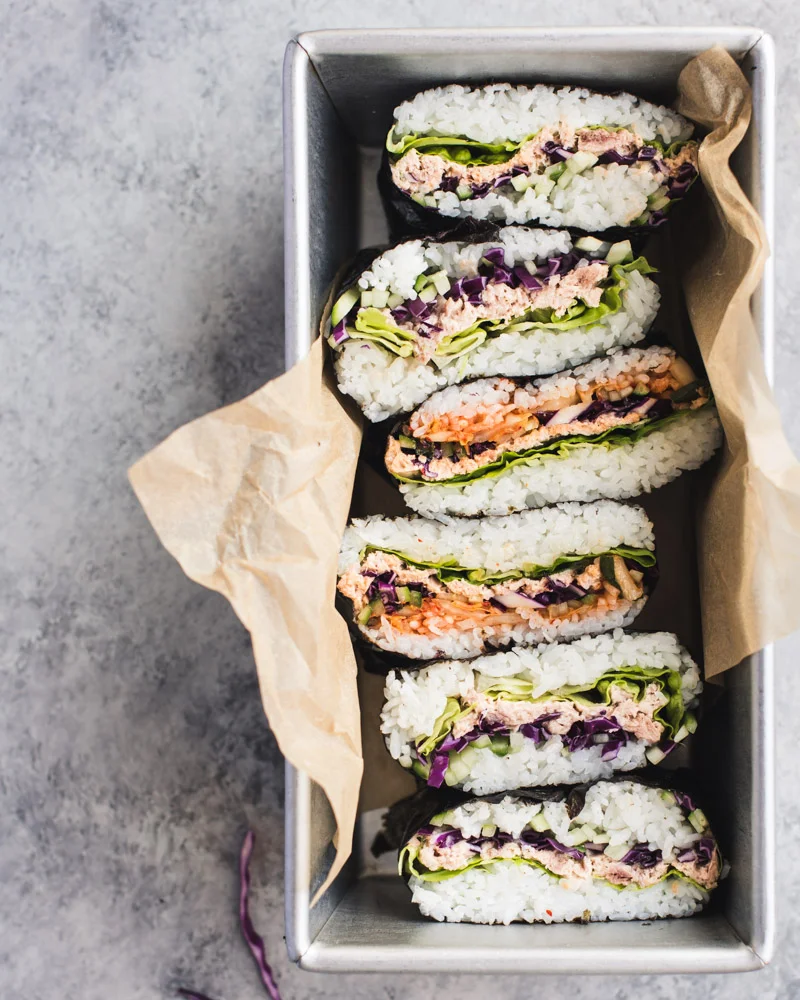 Tuna and Kimchi Onigirazu — saltnpepperhere