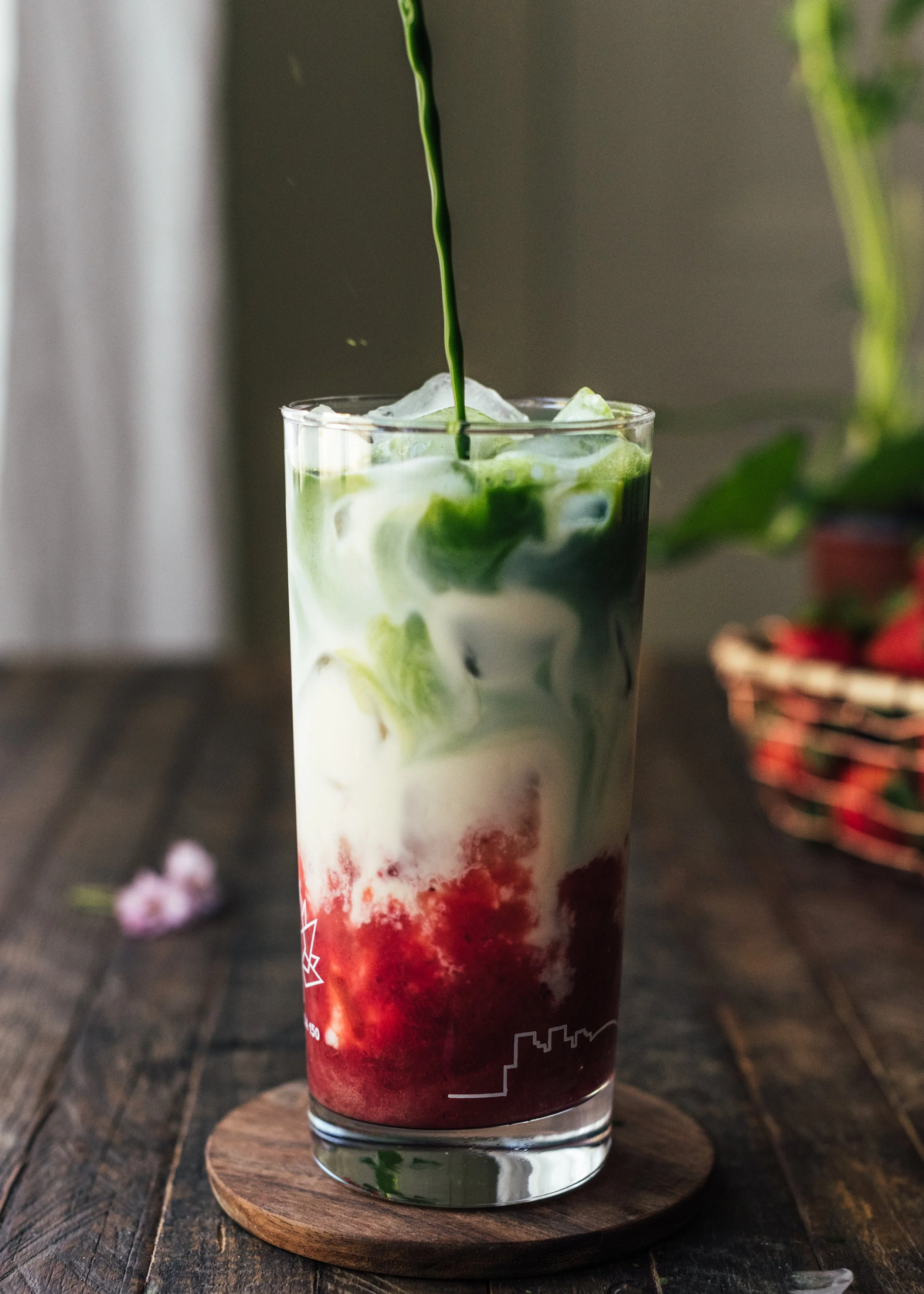 Strawberry Matcha Iced Latte — saltnpepperhere