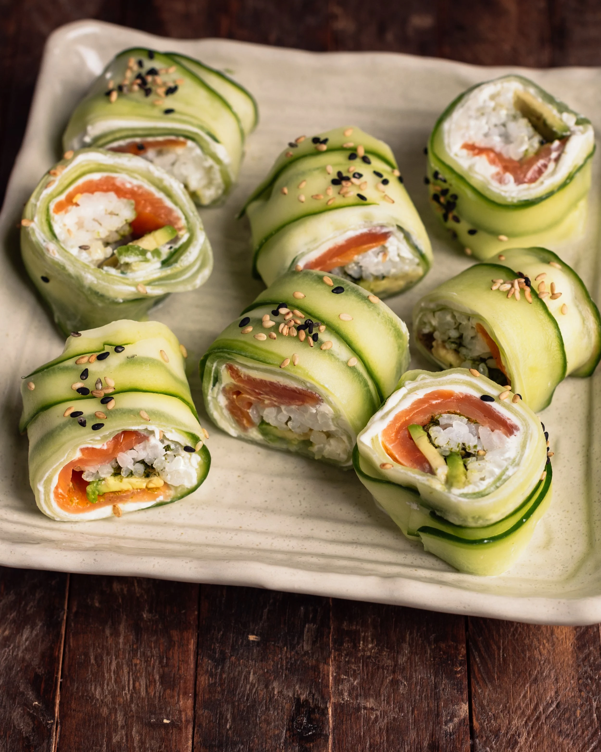Cucumber Wrapped Sushi Roll — saltnpepperhere