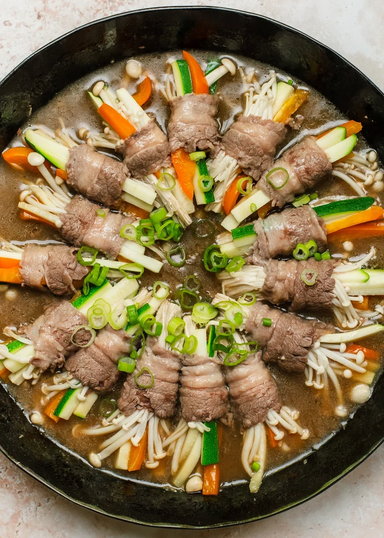 Beef Rolls with Enoki and Veggies — saltnpepperhere