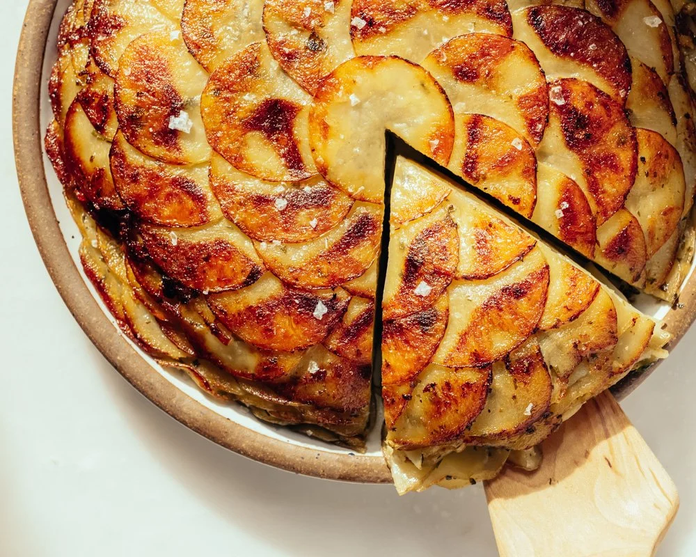 Pommes Anna with Garlic Herb Butter — saltnpepperhere