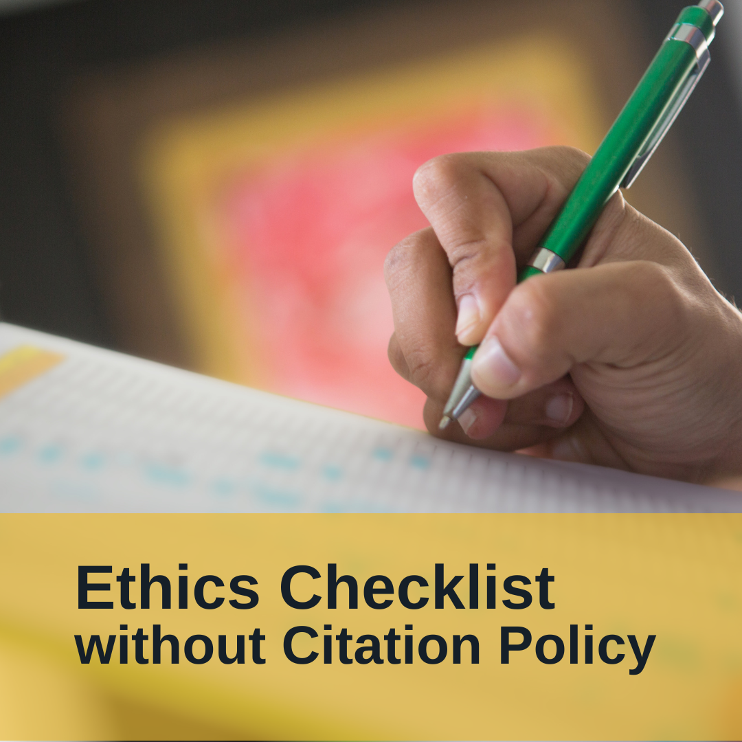 2023 Ethics Checklist Without Citation Policy — Leigh Speaks
